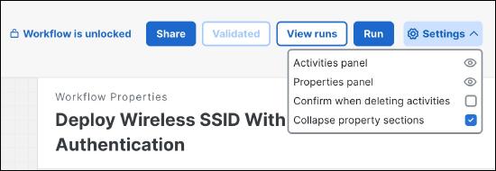 Workflow Editor Cisco Meraki Documentation